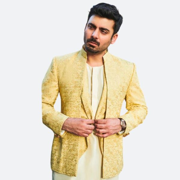 Avocado Embroidered Fabric Pakistani Prince Coat For Men | Prince Coat