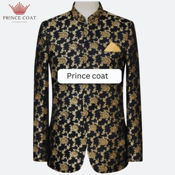 Black And Golden Full Embellished Pakistani Designer Prince Coat ...
